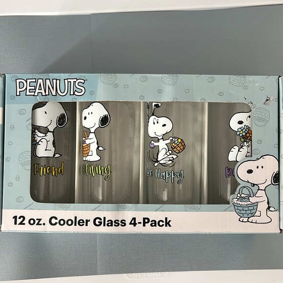 Icup | Dining | Peanuts Snoopy Easter Cooler Drinking Glasses Set Of 4 ...